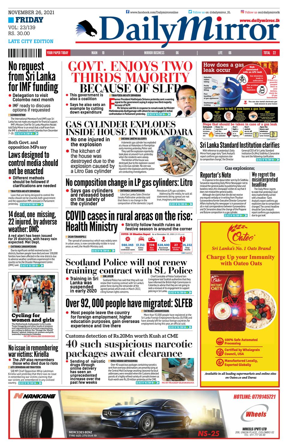 Get digital access to Daily Mirror - Sri Lanka - November 26, 2021 ...