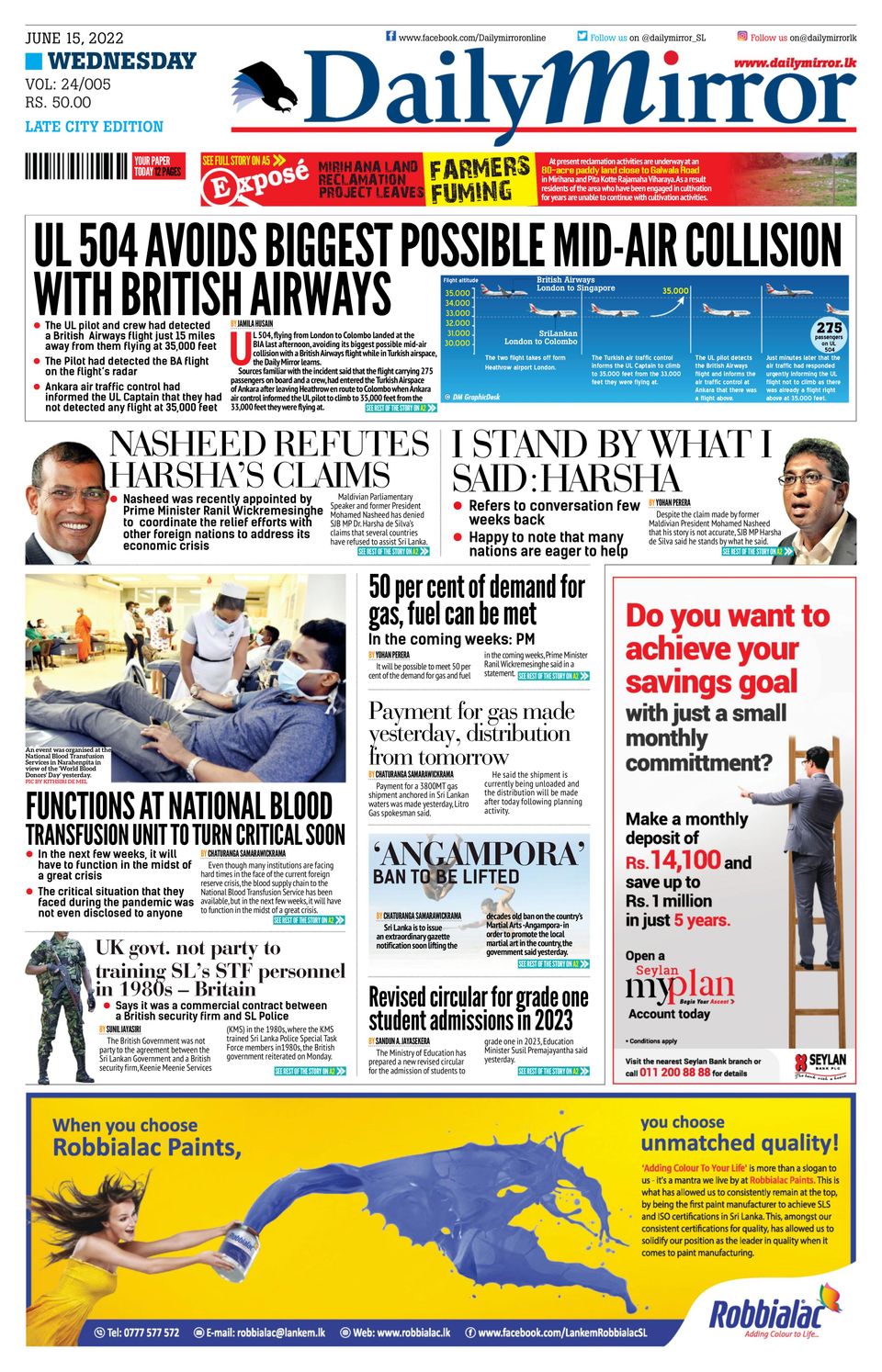 Get digital access to Daily Mirror - Sri Lanka - June 15, 2022 issue ...