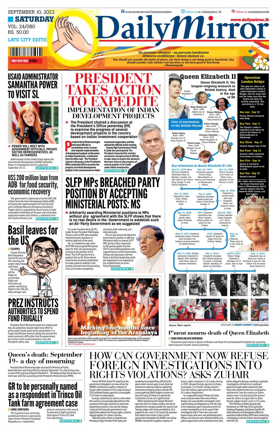 Daily Mirror - Sri Lanka-September 10, 2022 Newspaper