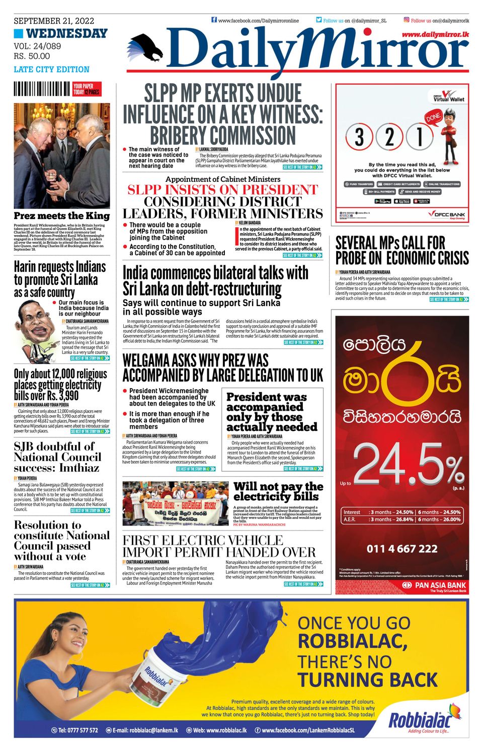 Get digital access to Daily Mirror - Sri Lanka - September 21, 2022 issue | Magzter.com