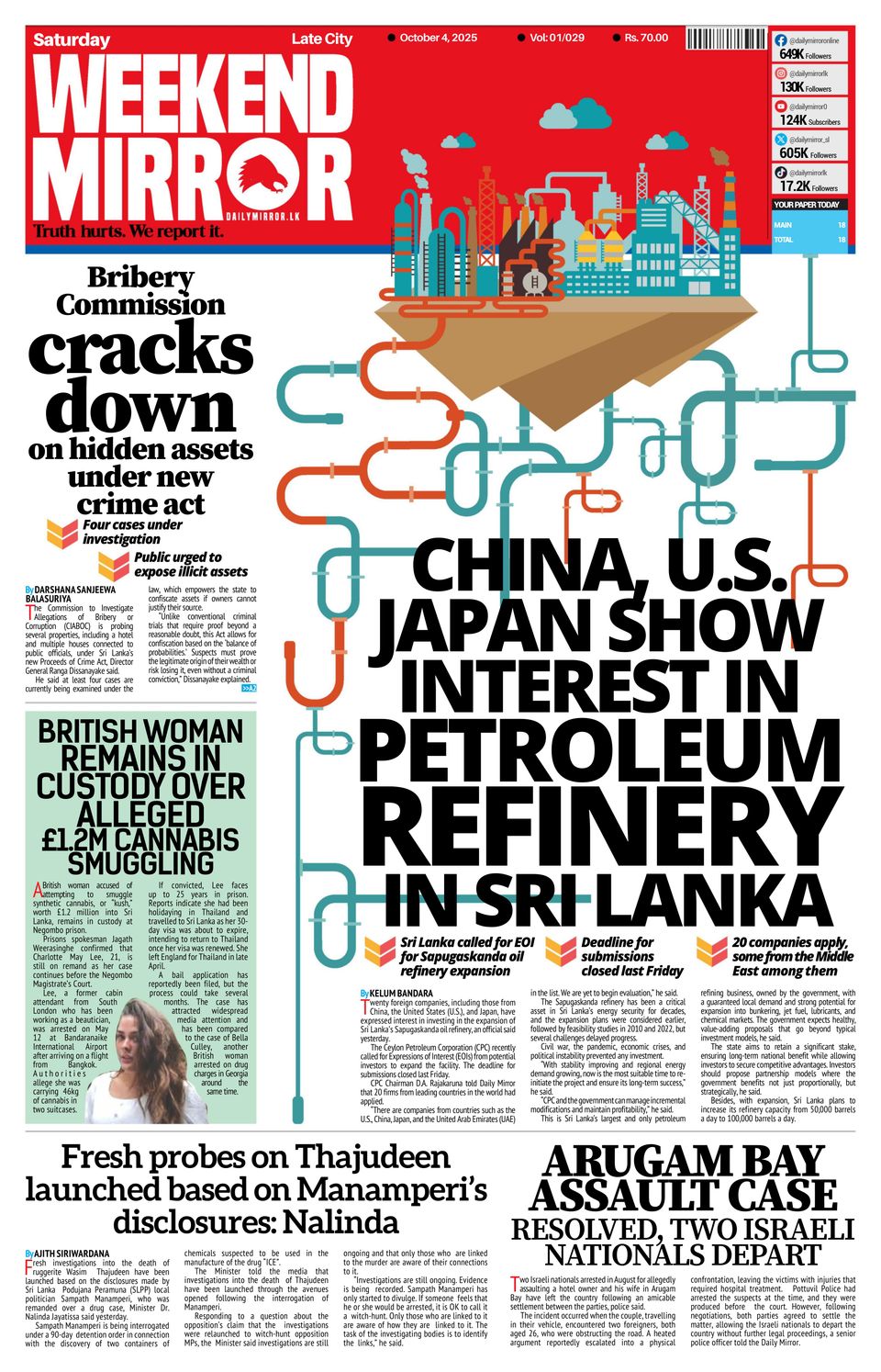Get digital access to Daily Mirror - Sri Lanka - October 04, 2025 issue ...