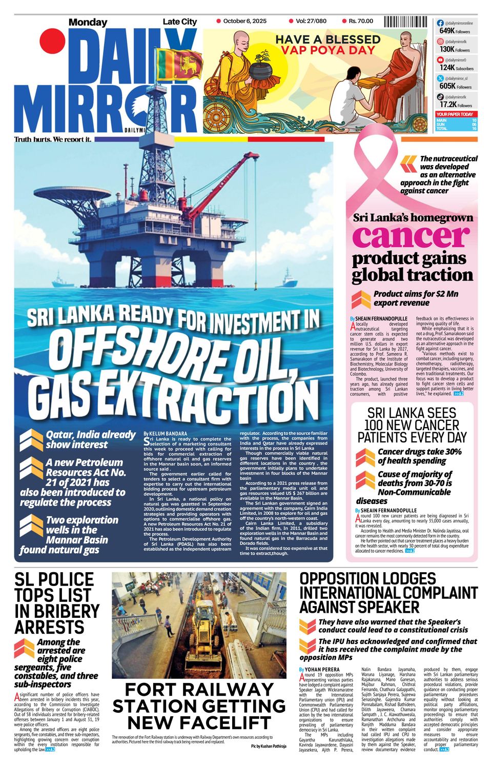 Get digital access to Daily Mirror - Sri Lanka - October 06, 2025 issue ...