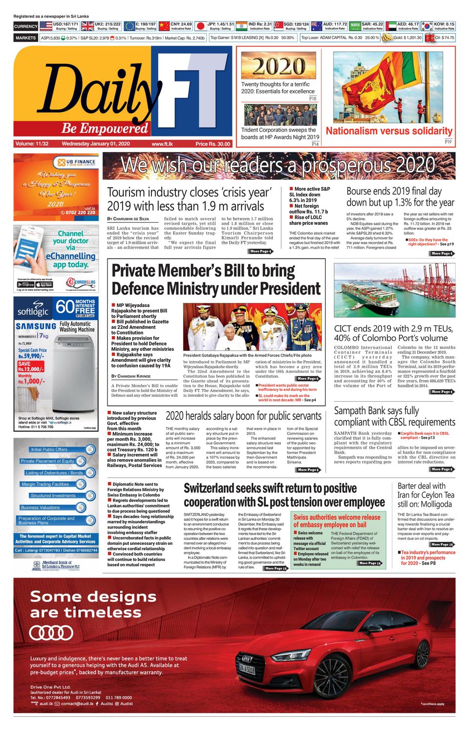 Daily FT-January 01, 2020 Newspaper - Get your Digital Subscription