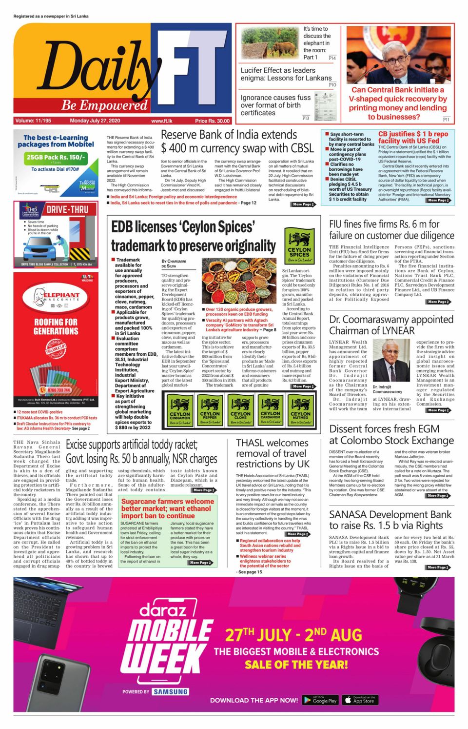 Daily FT-July 27, 2020 Newspaper - Get your Digital Subscription