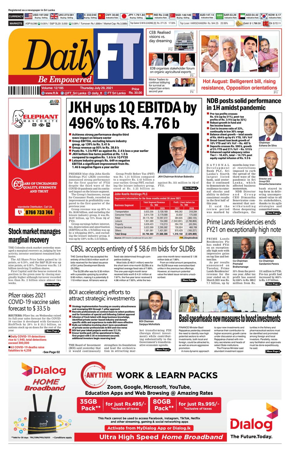Get digital access to Daily FT - July 29, 2021 issue | Magzter.com