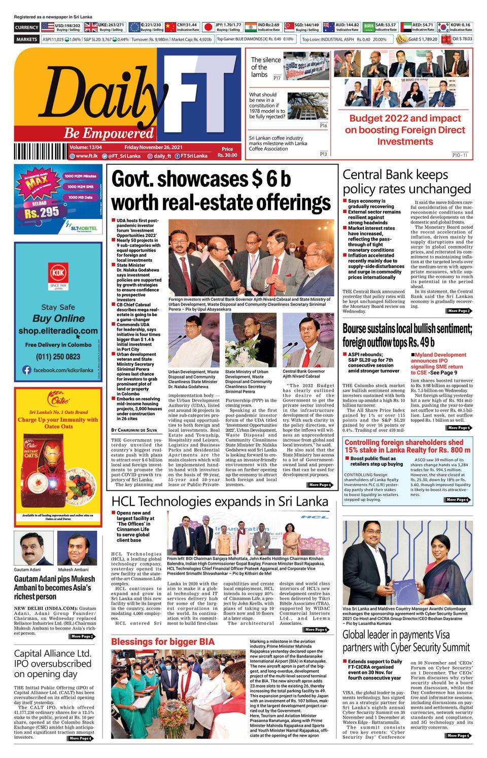 Get digital access to Daily FT - November 26, 2021 issue | Magzter.com