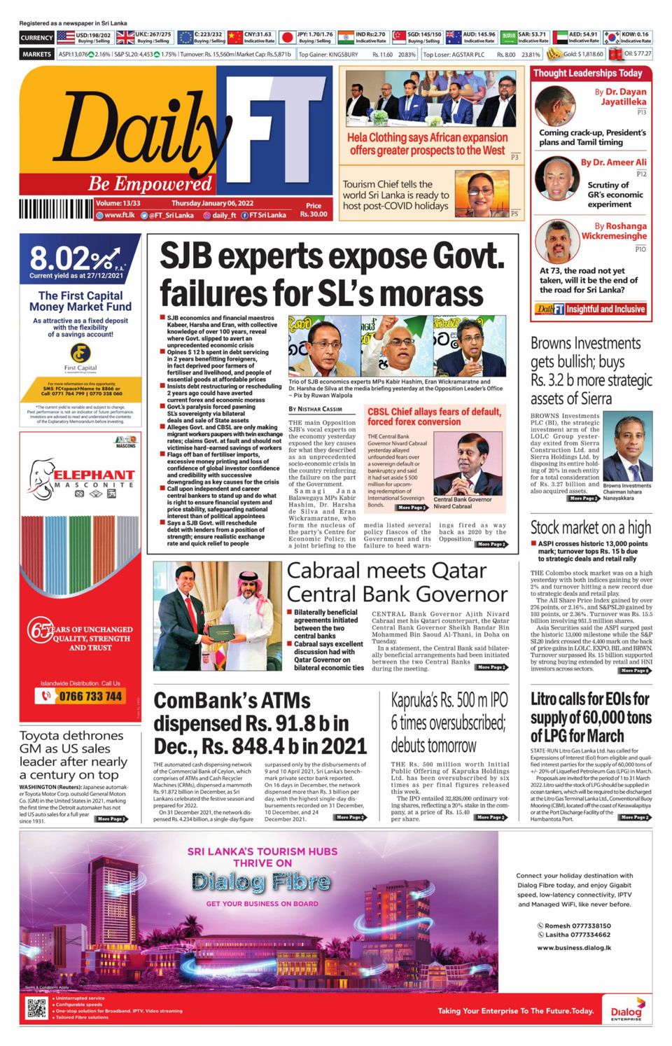 Daily FT-January 06, 2022 Newspaper - Get your Digital Subscription