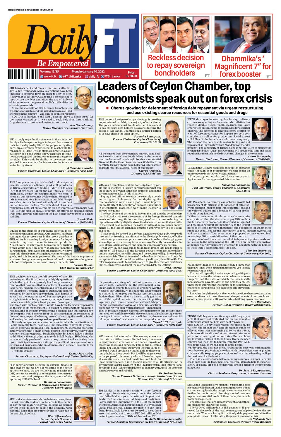 Daily FT-January 10, 2022 Newspaper - Get your Digital Subscription