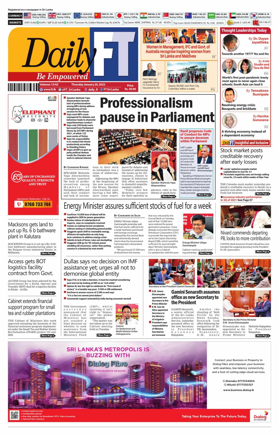 Get digital access to Daily FT - January 20, 2022 issue | Magzter.com