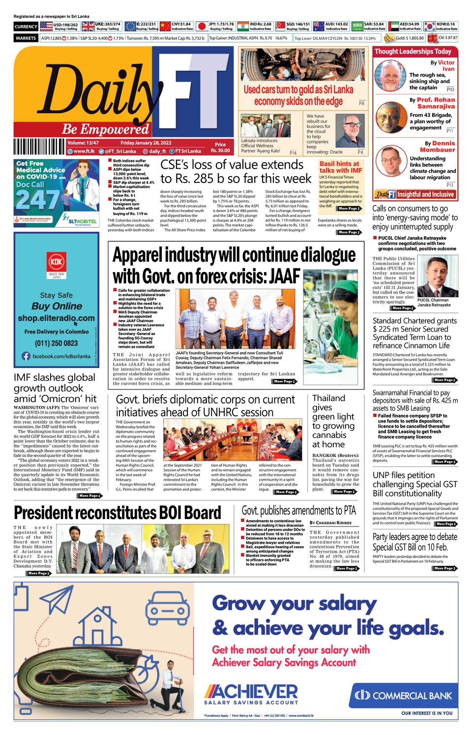 Daily FT-January 28, 2022 Newspaper - Get your Digital Subscription