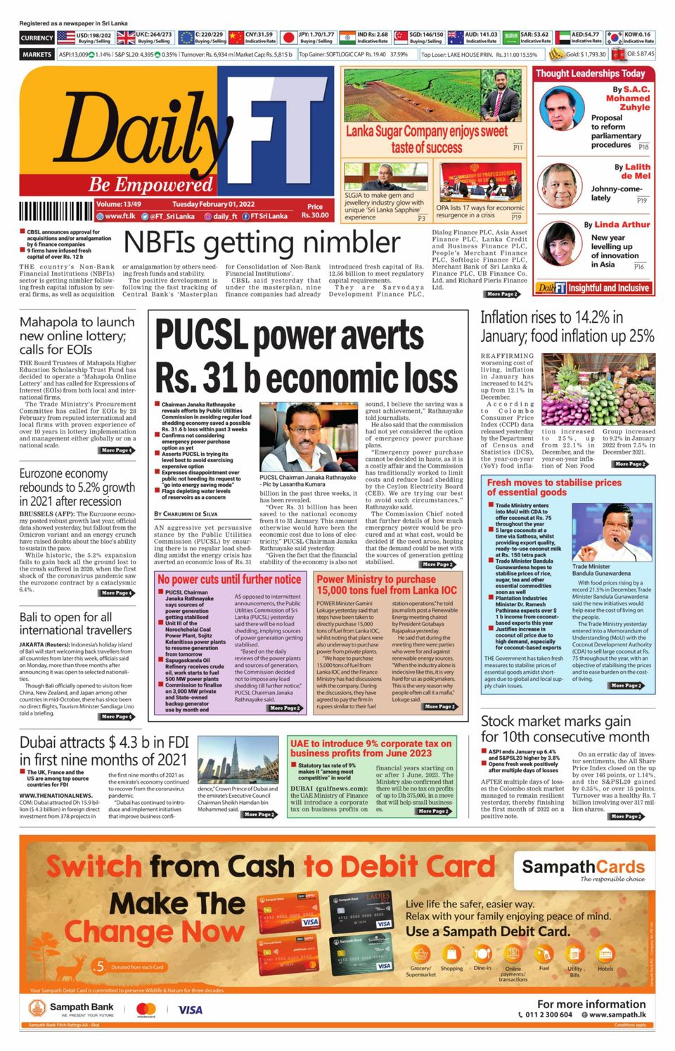 Get digital access to Daily FT - February 01, 2022 issue | Magzter.com