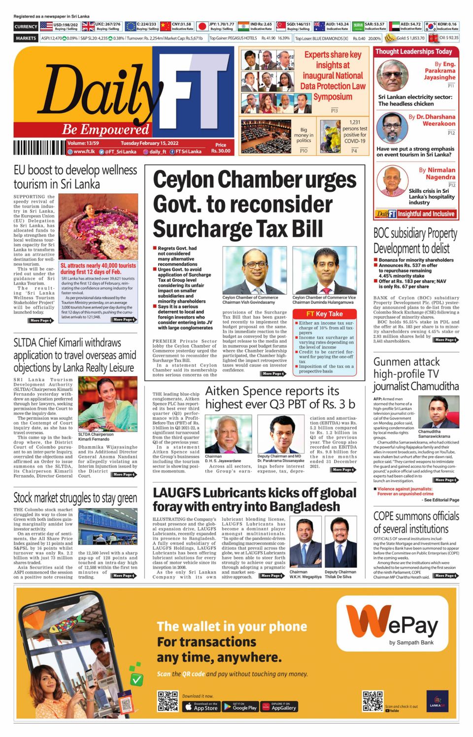 Daily FT-February 15, 2022 Newspaper - Get your Digital Subscription