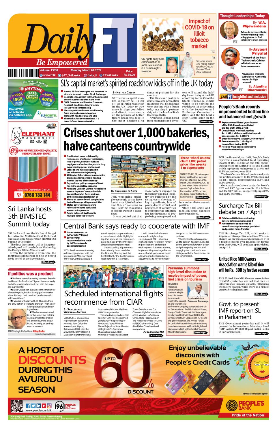 Daily FT-March 28, 2022 Newspaper - Get your Digital Subscription
