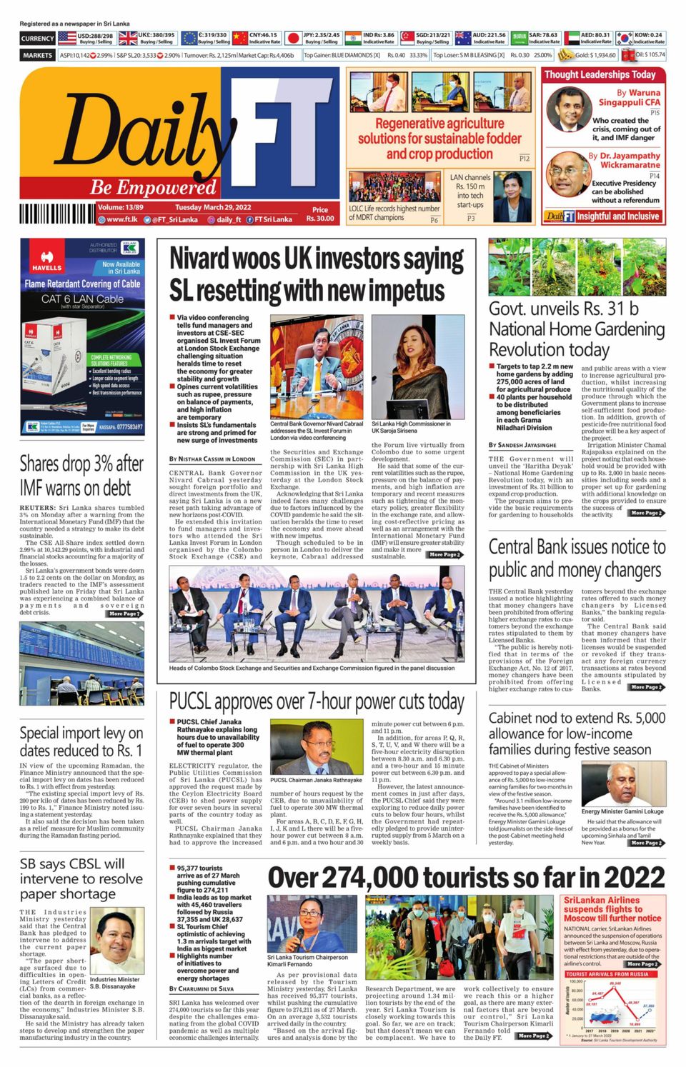 Get digital access to Daily FT - March 29, 2022 issue | Magzter.com