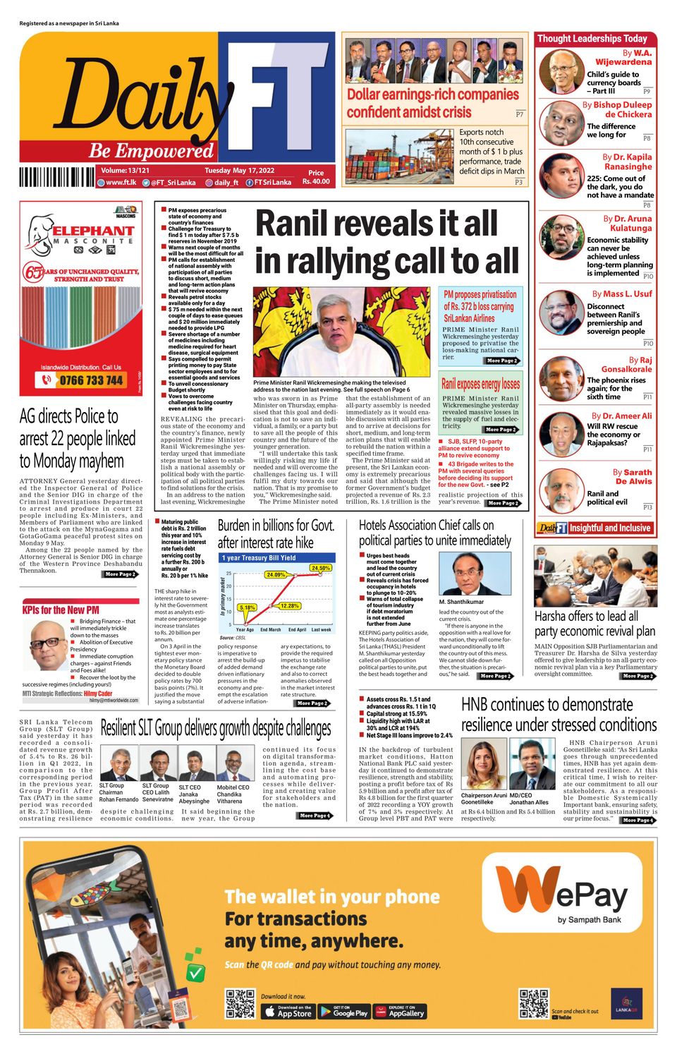 Get digital access to Daily FT - May 17, 2022 issue | Magzter.com