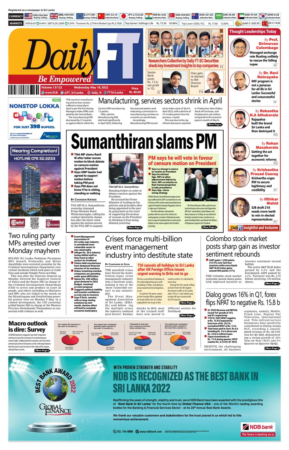 Get digital access to Daily FT - May 18, 2022 issue | Magzter.com