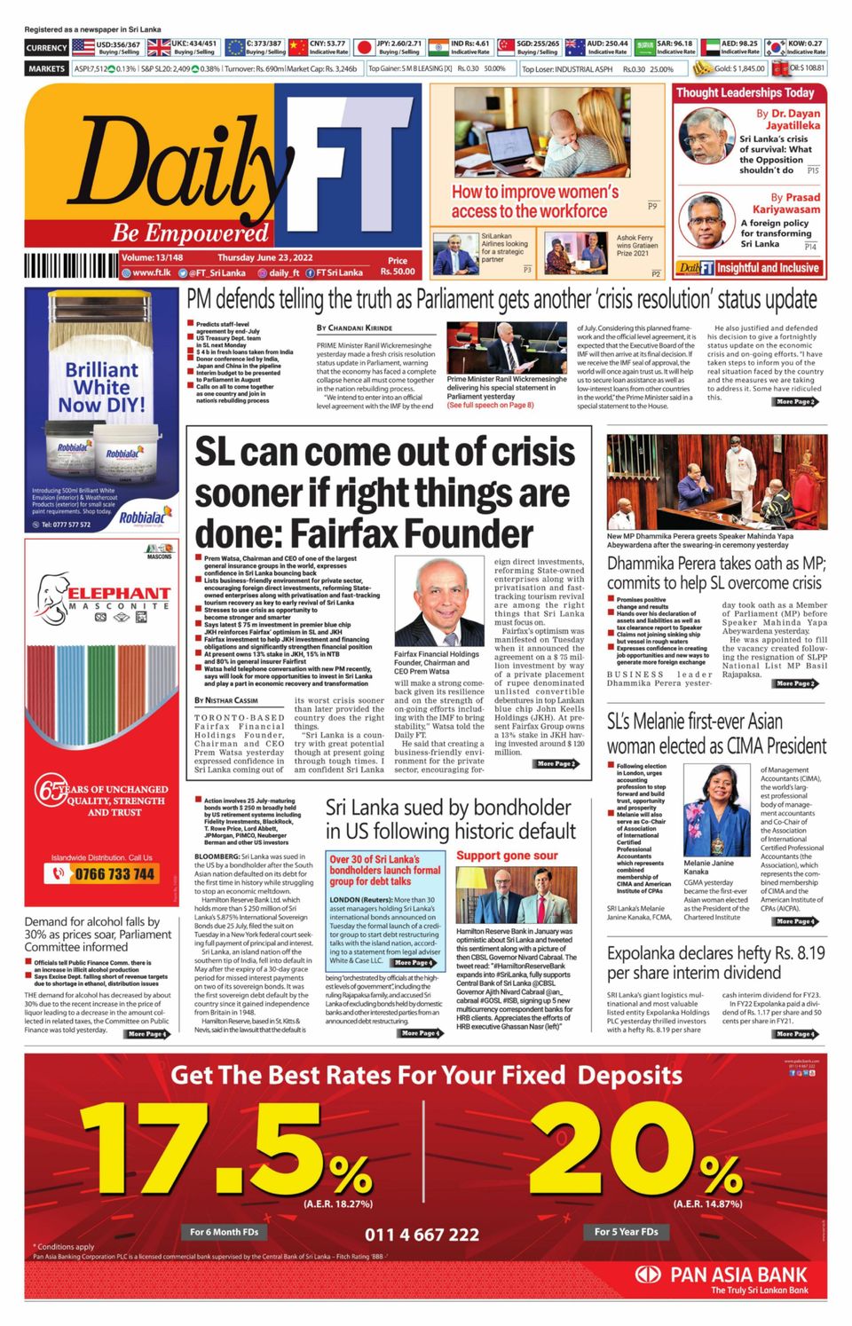 Daily FT-June 23, 2022 Newspaper - Get your Digital Subscription