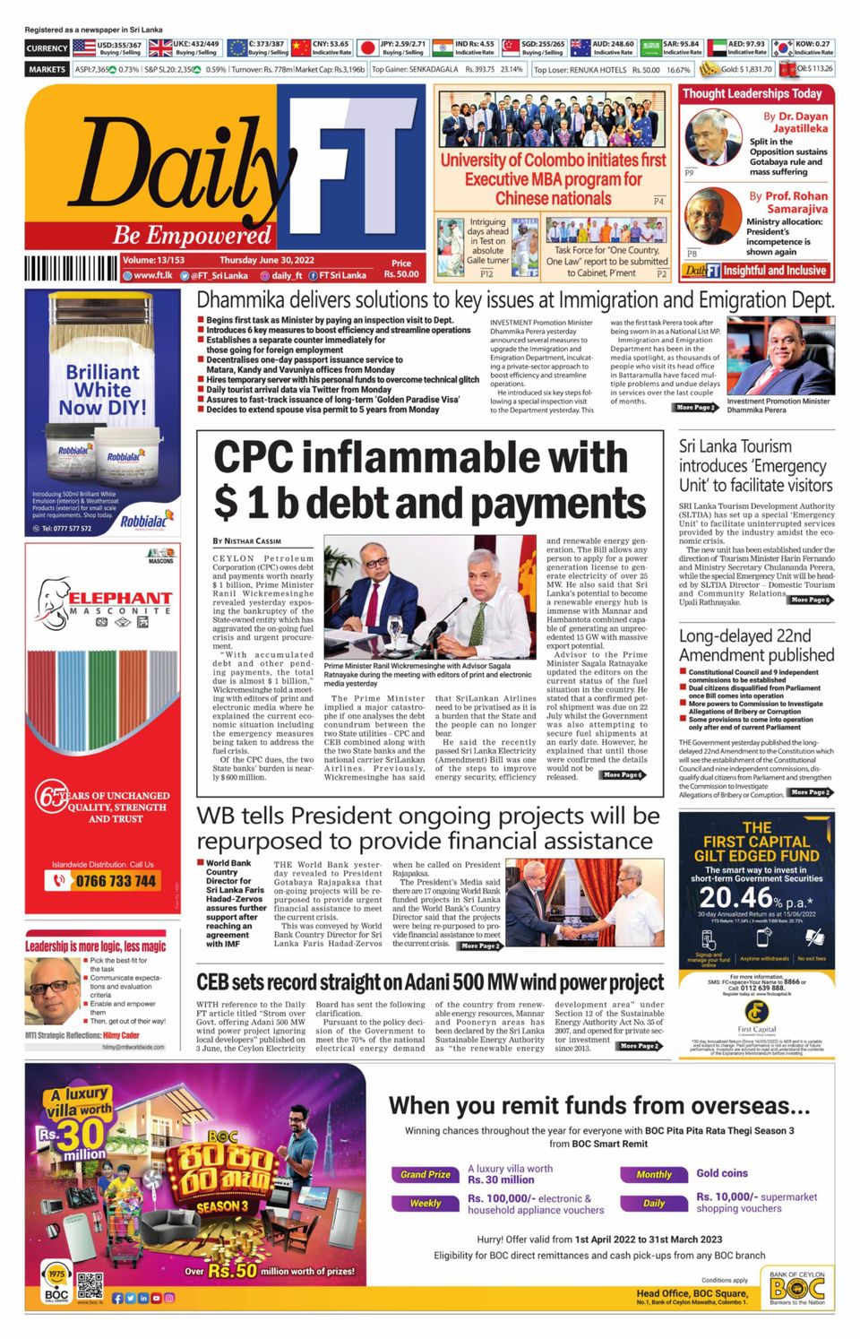 Daily FT-June 30, 2022 Newspaper - Get your Digital Subscription