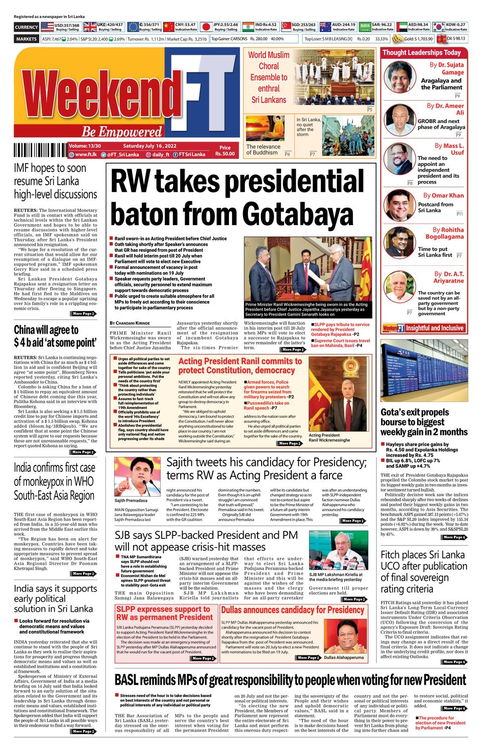 Daily FT-July 16, 2022 Newspaper - Get your Digital Subscription