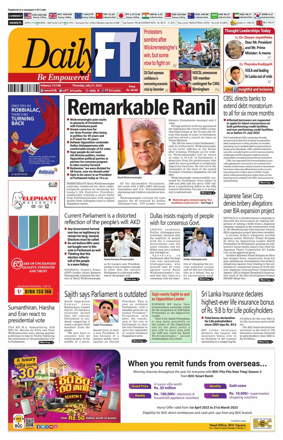 Daily FT-July 21, 2022 Newspaper - Get your Digital Subscription