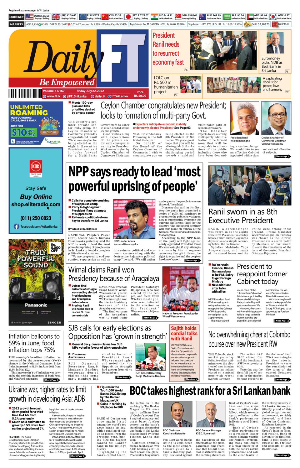 Daily FT-July 22, 2022 Newspaper - Get your Digital Subscription