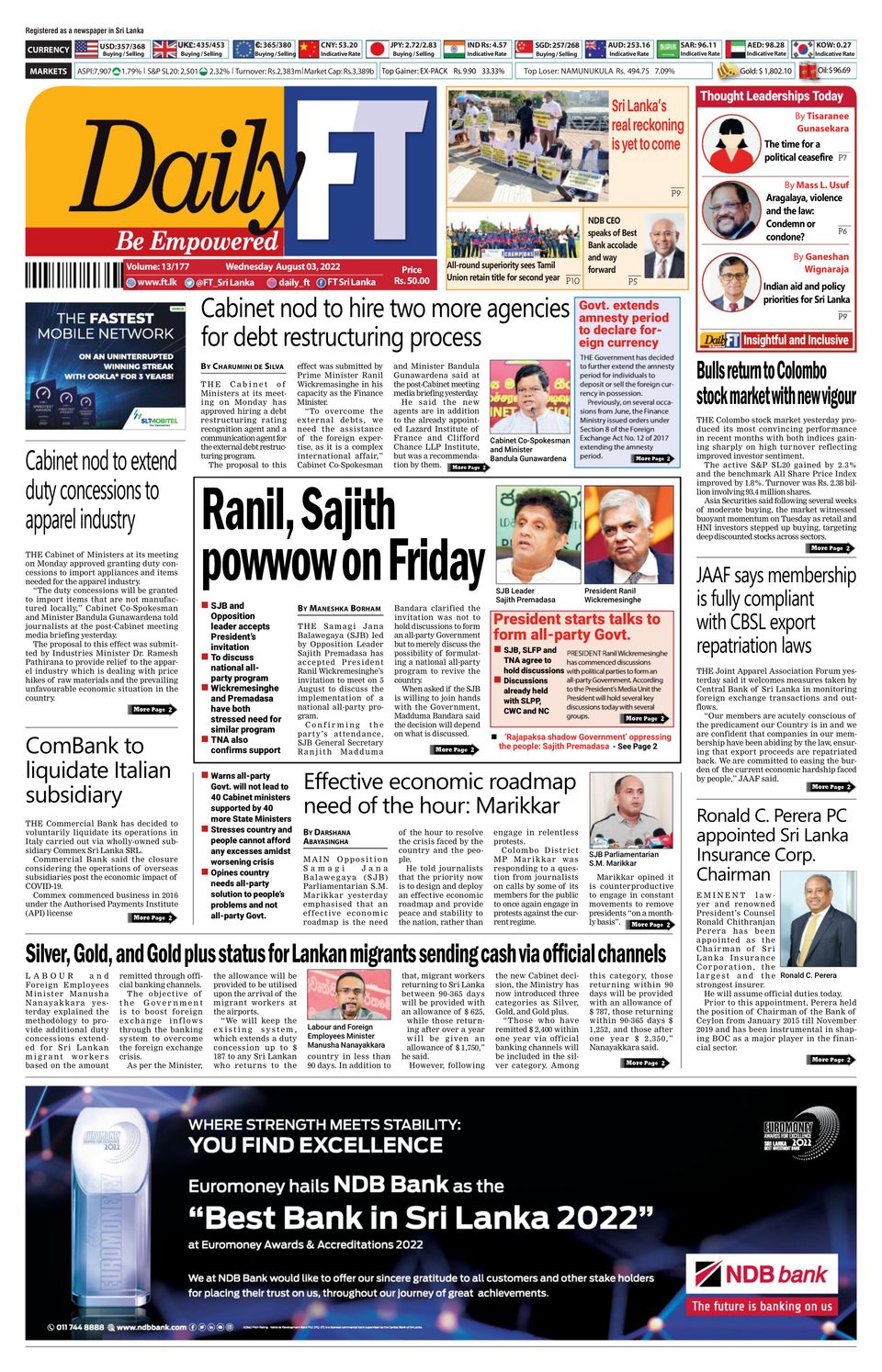Daily FT-August 03, 2022 Newspaper - Get your Digital Subscription