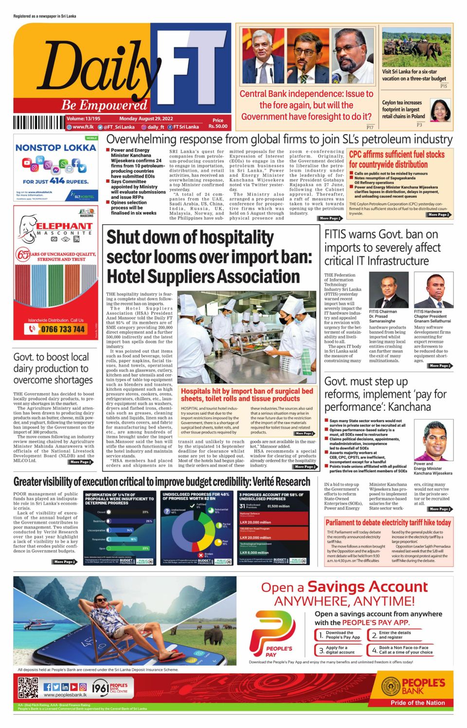 Get digital access to Daily FT - August 29, 2022 issue | Magzter.com
