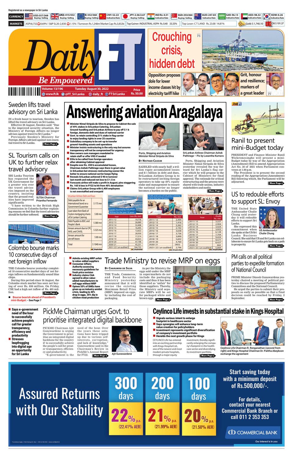 Get digital access to Daily FT - August 30, 2022 issue | Magzter.com