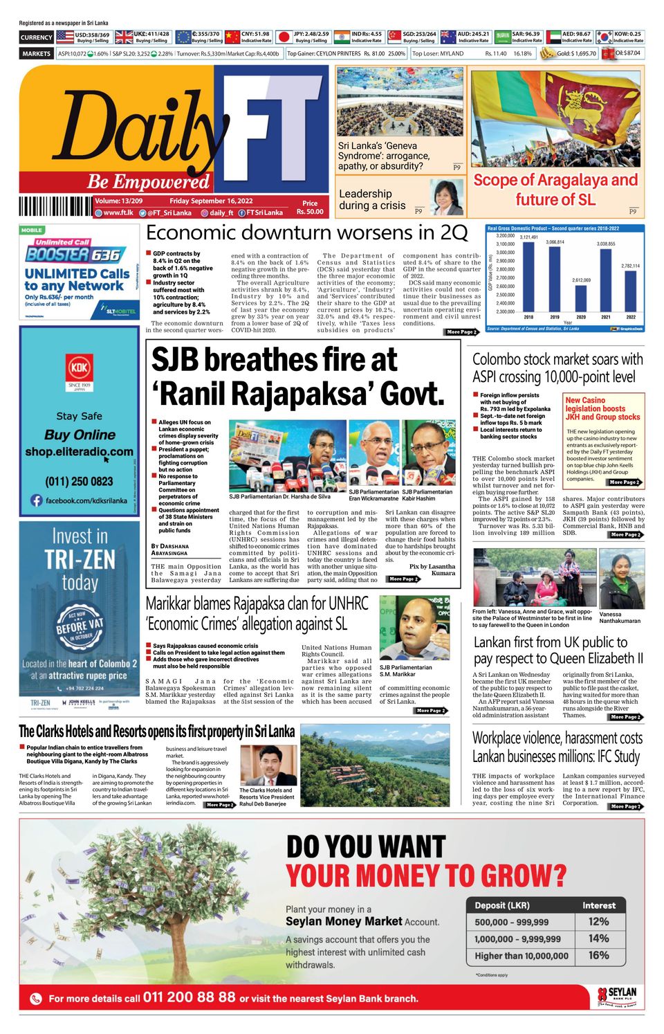 Daily FT-September 16, 2022 Newspaper - Get your Digital Subscription