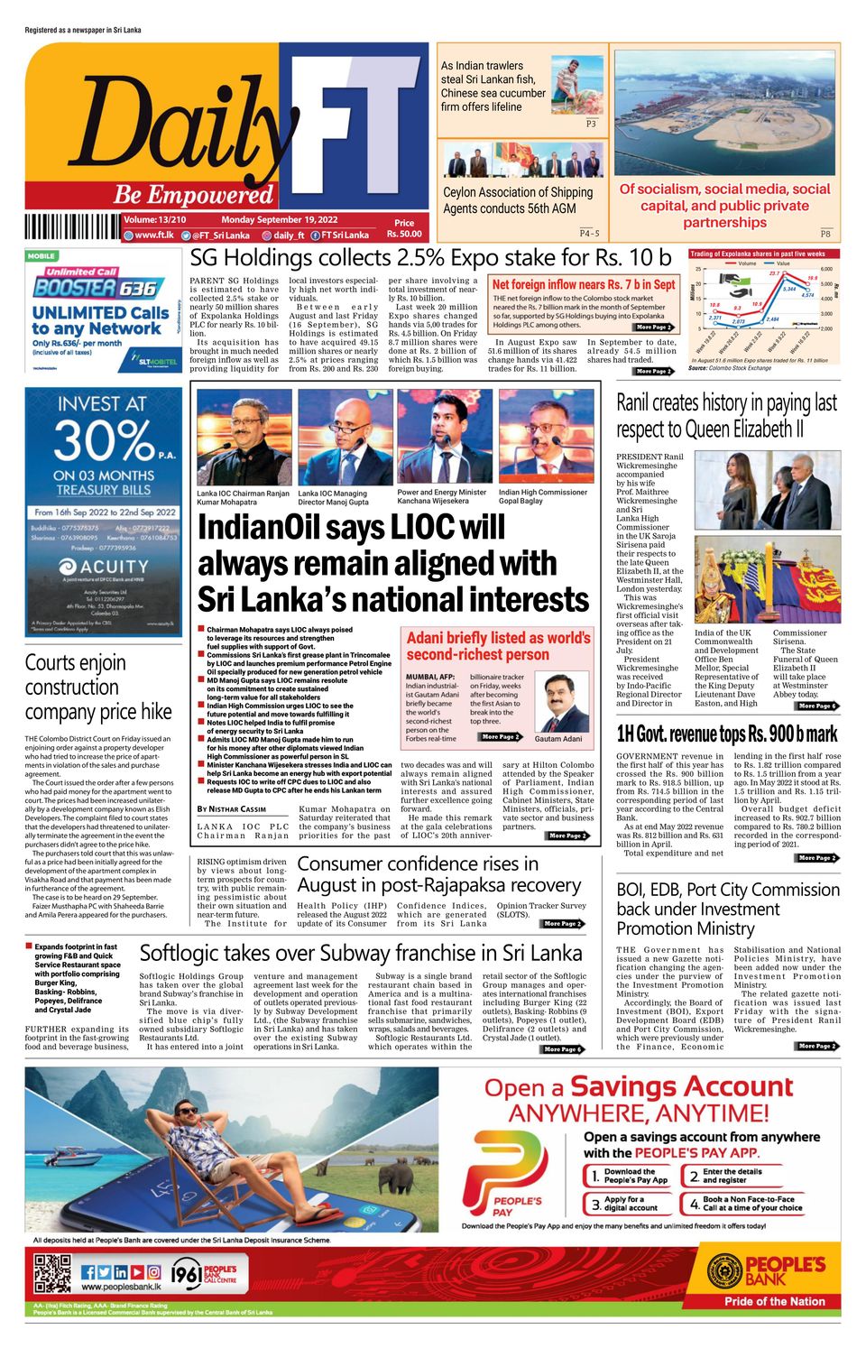 Daily FT-September 19, 2022 Newspaper - Get your Digital Subscription