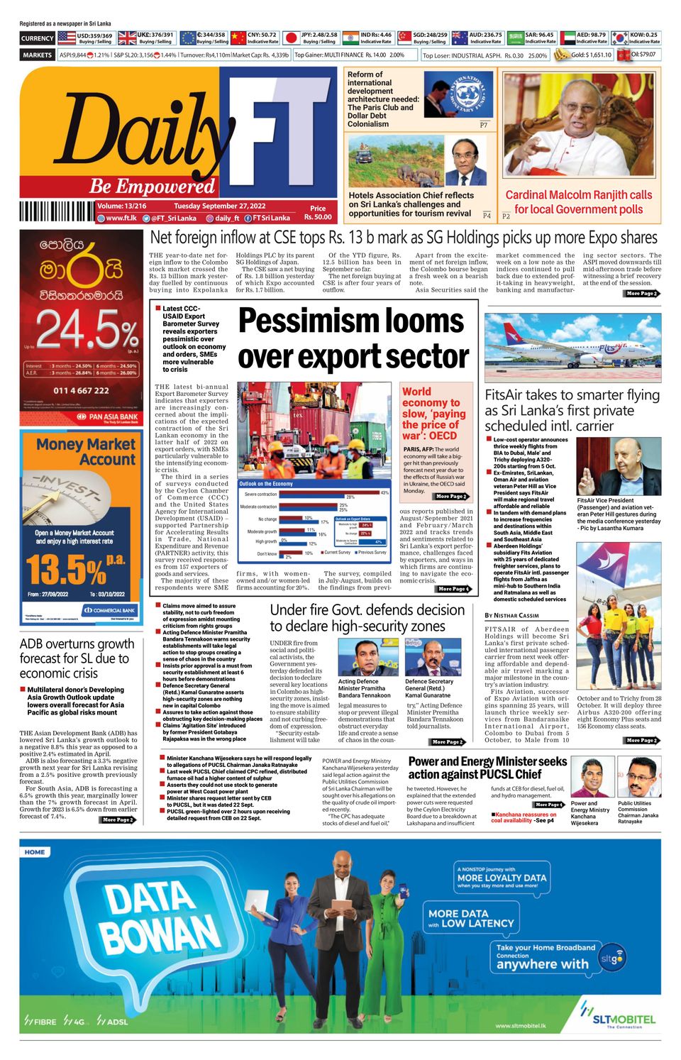 Get digital access to Daily FT - September 27, 2022 issue | Magzter.com