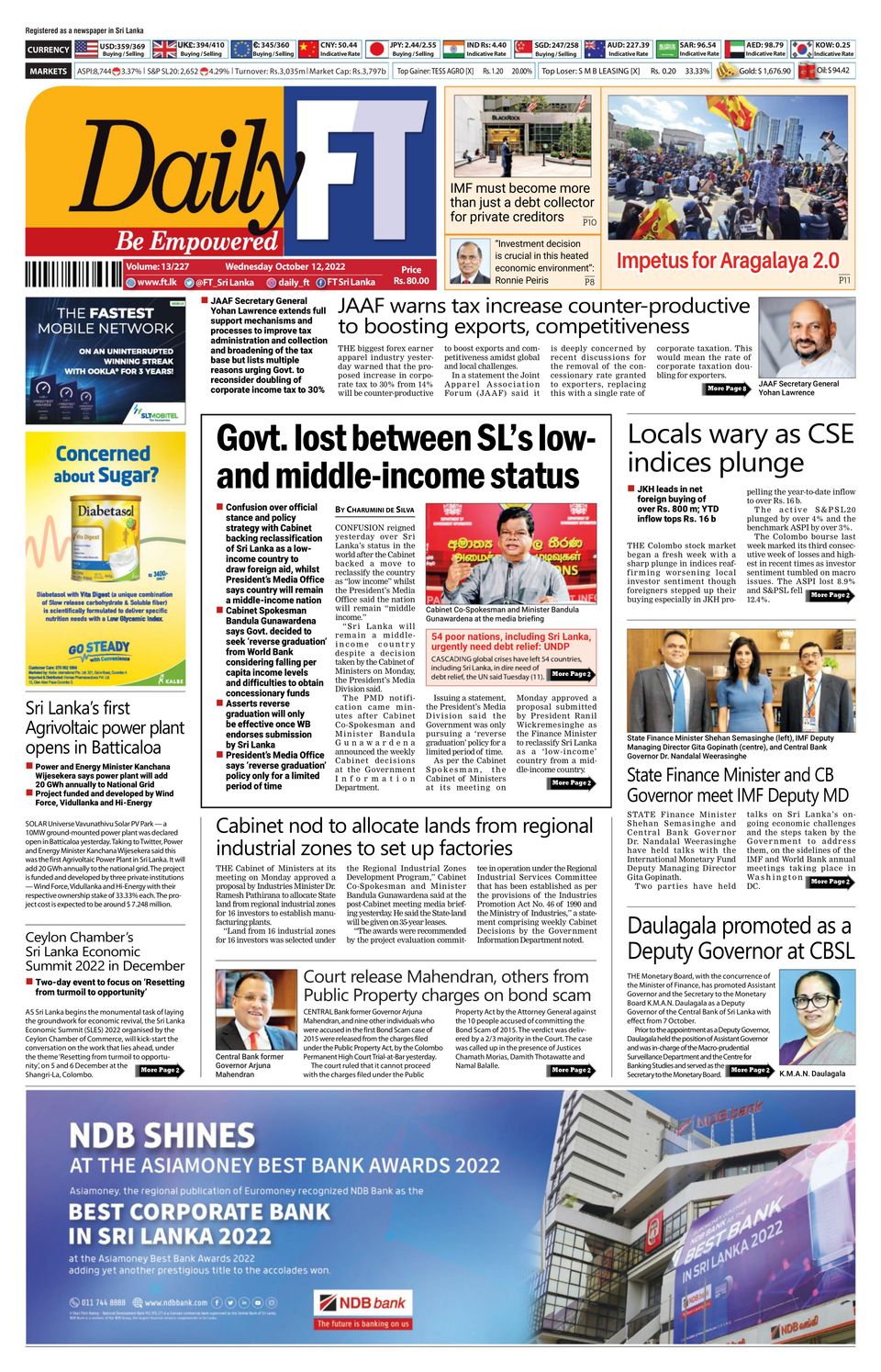 Get digital access to Daily FT - October 12, 2022 issue | Magzter.com