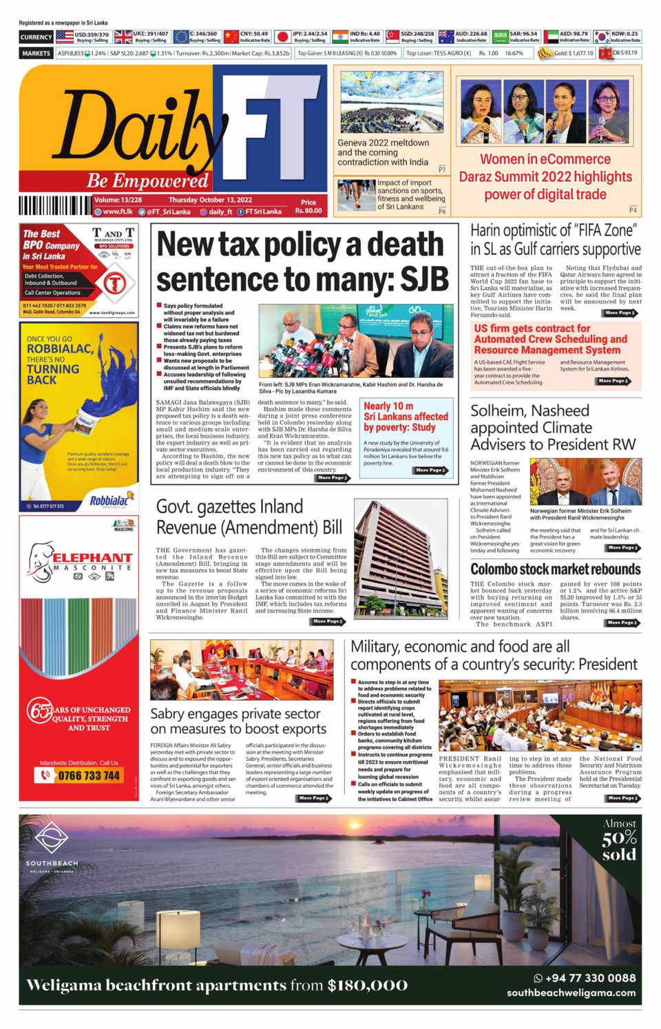 Get digital access to Daily FT - October 13, 2022 issue | Magzter.com