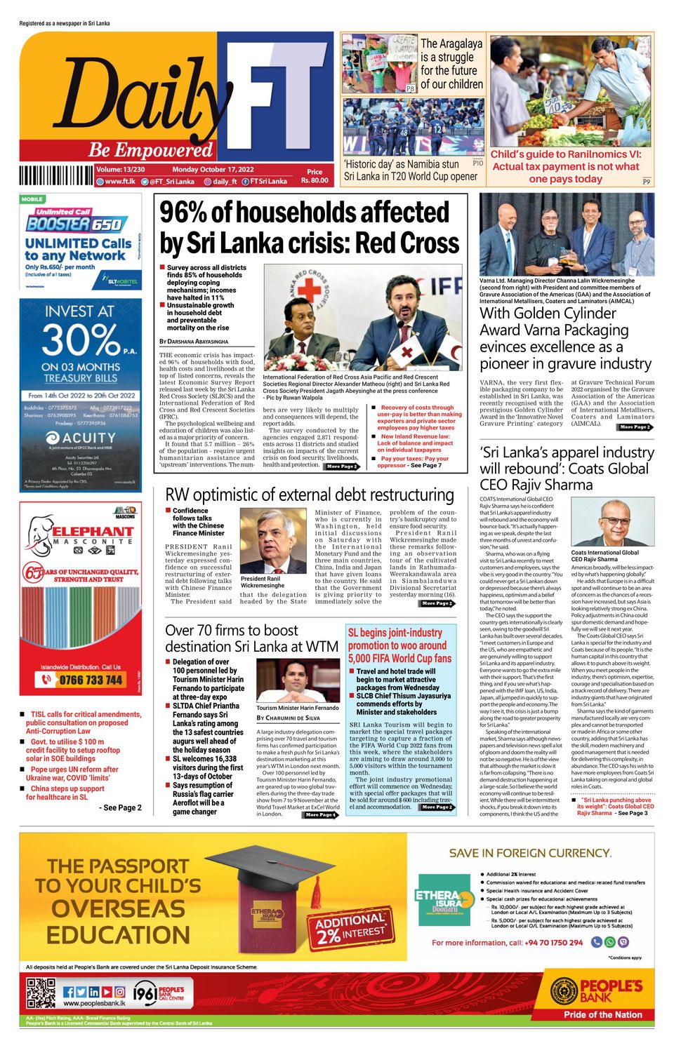 Get digital access to Daily FT - October 17, 2022 issue | Magzter.com