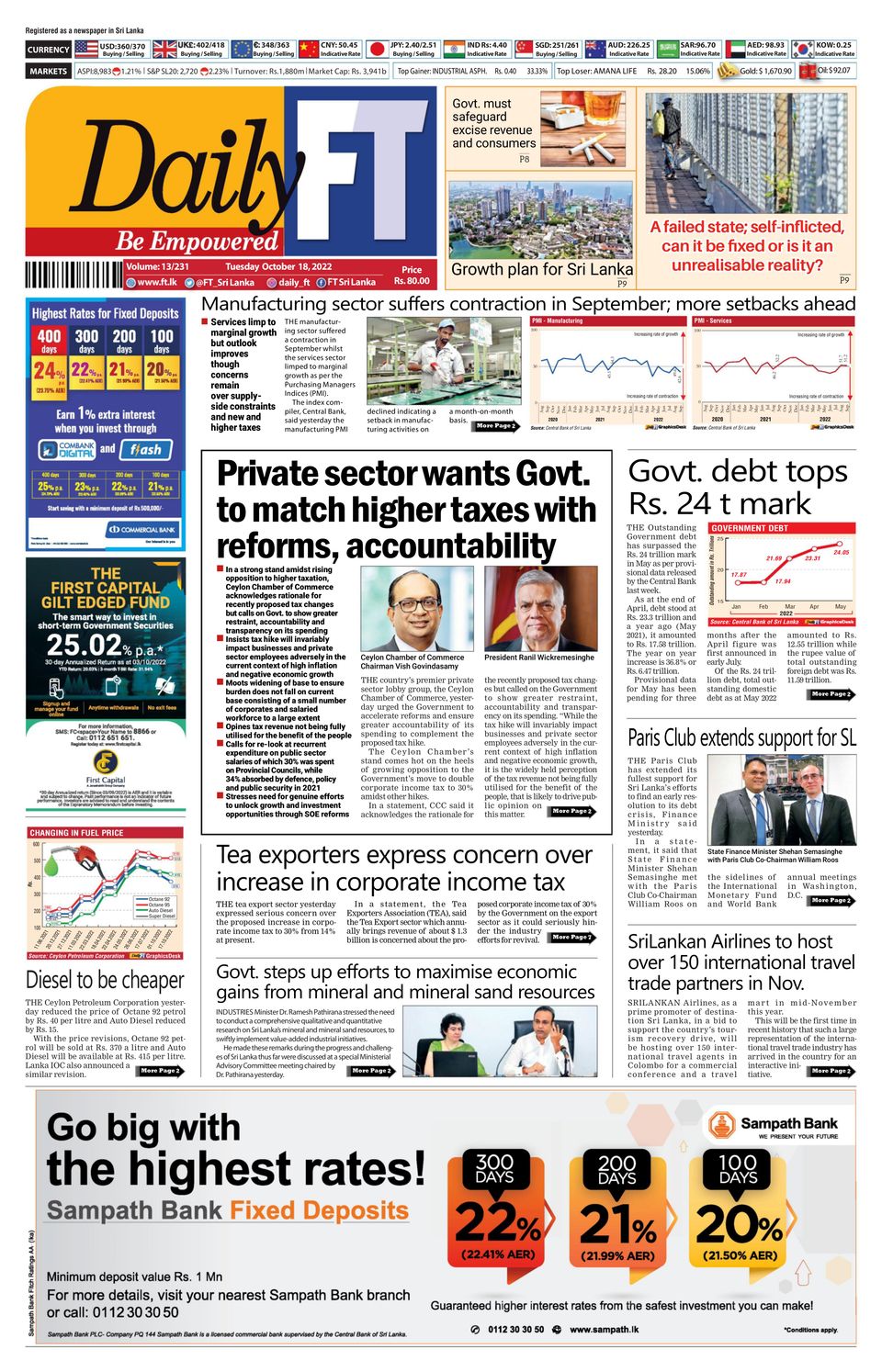Daily FT-October 18, 2022 Newspaper - Get your Digital Subscription