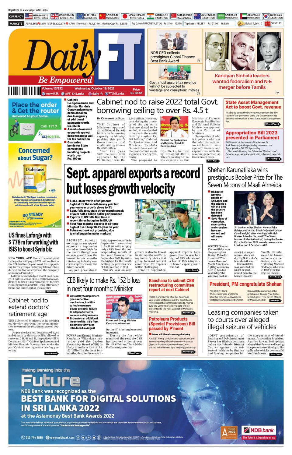 Daily FT-October 19, 2022 Newspaper - Get your Digital Subscription