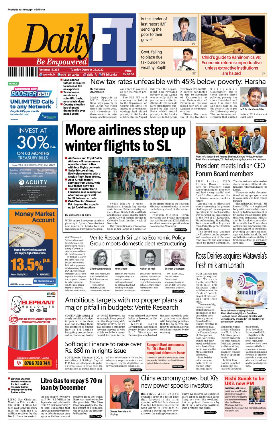 Daily FT-October 25, 2022 Newspaper - Get your Digital Subscription