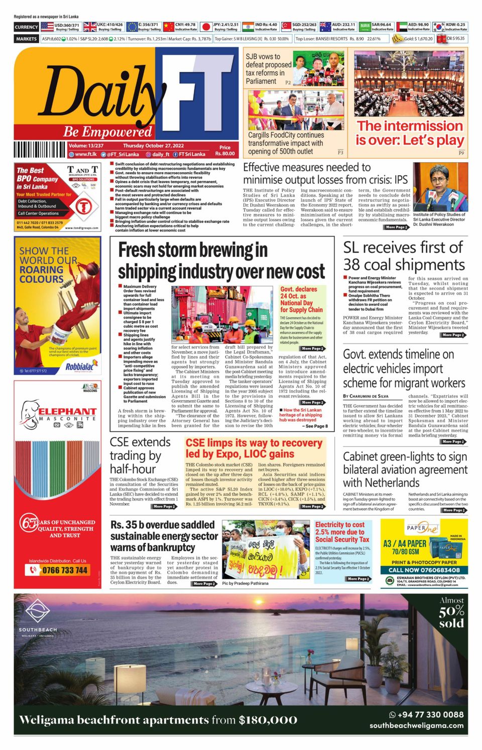 Daily FT-October 27, 2022 Newspaper - Get your Digital Subscription