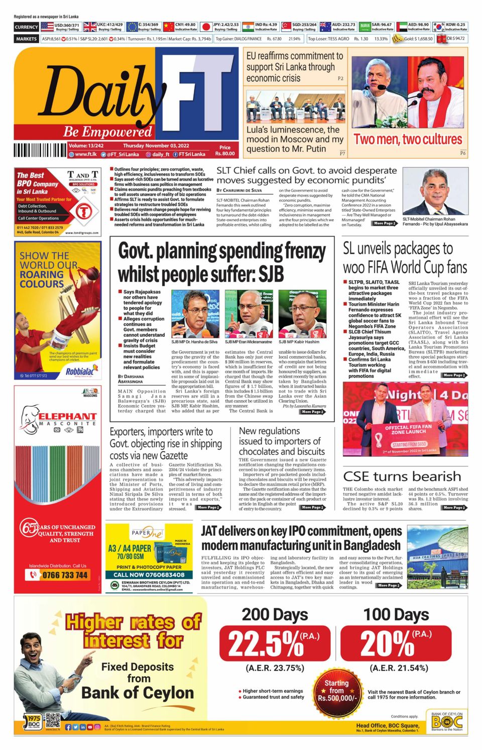 Daily FT-November 03, 2022 Newspaper - Get your Digital Subscription