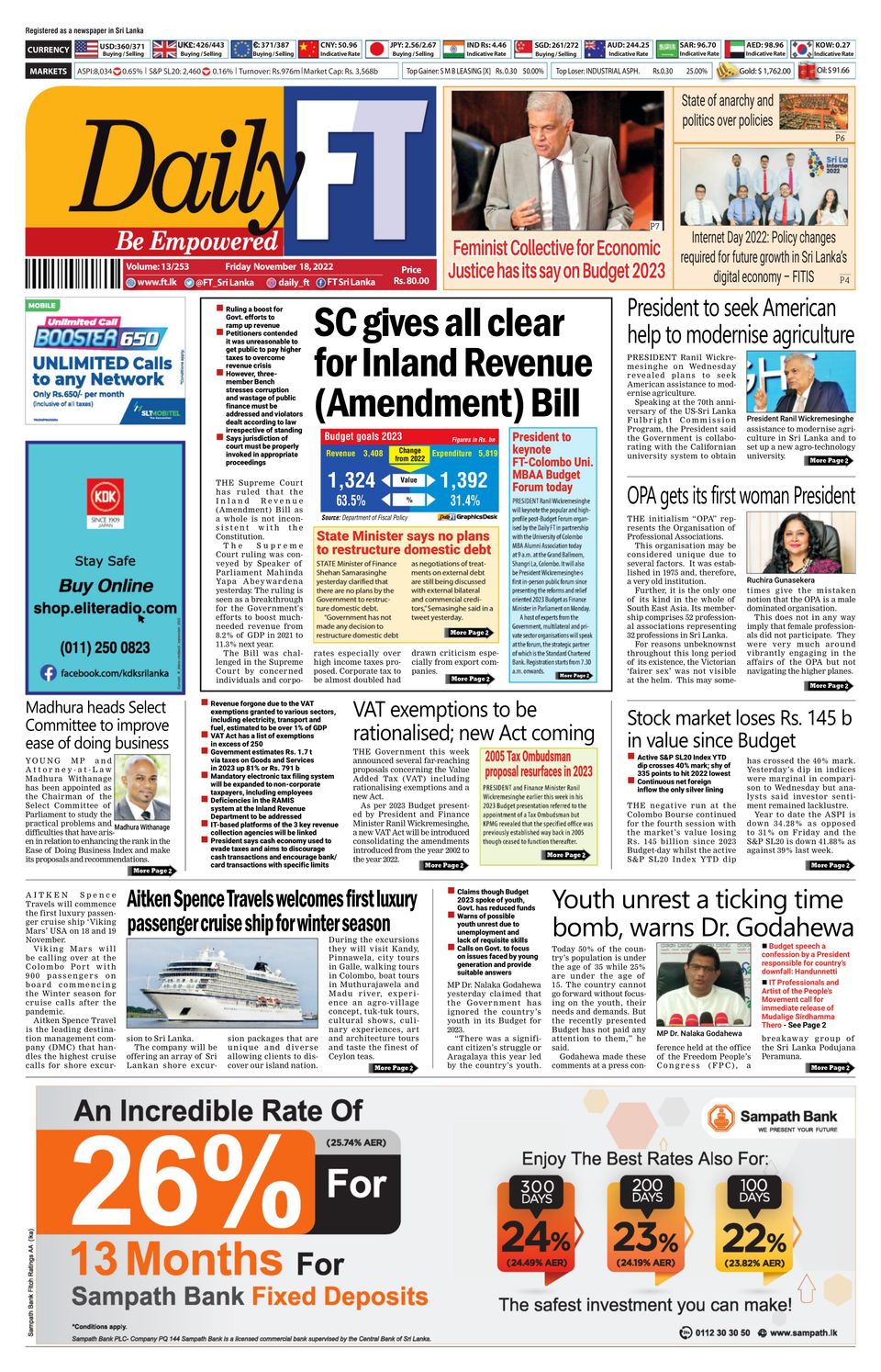Get digital access to Daily FT - November 18, 2022 issue | Magzter.com