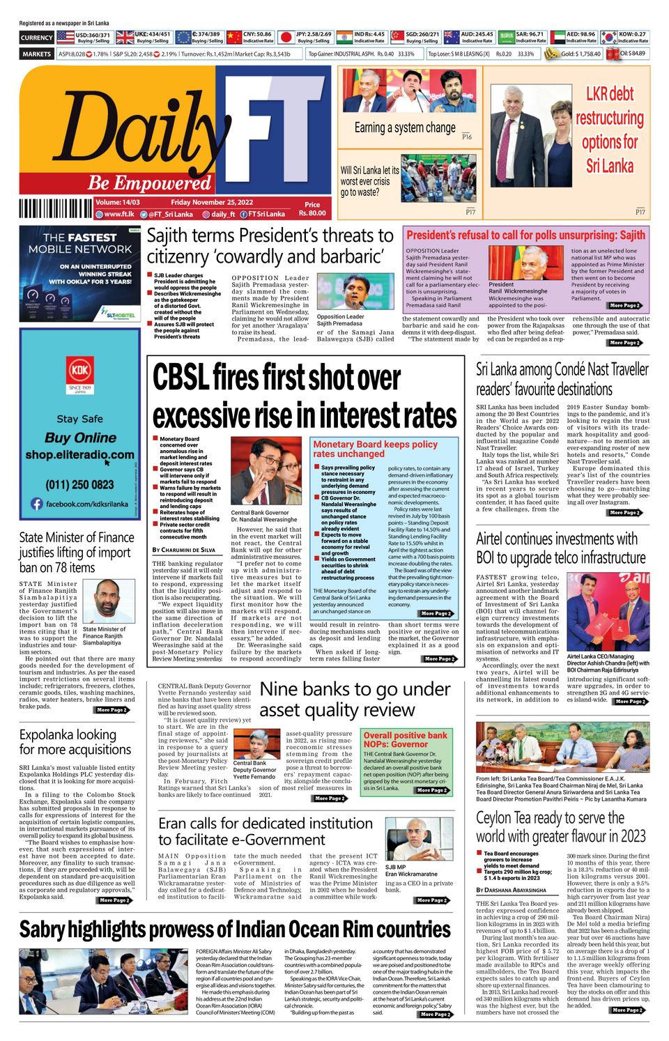 Daily FT-November 25, 2022 Newspaper - Get your Digital Subscription