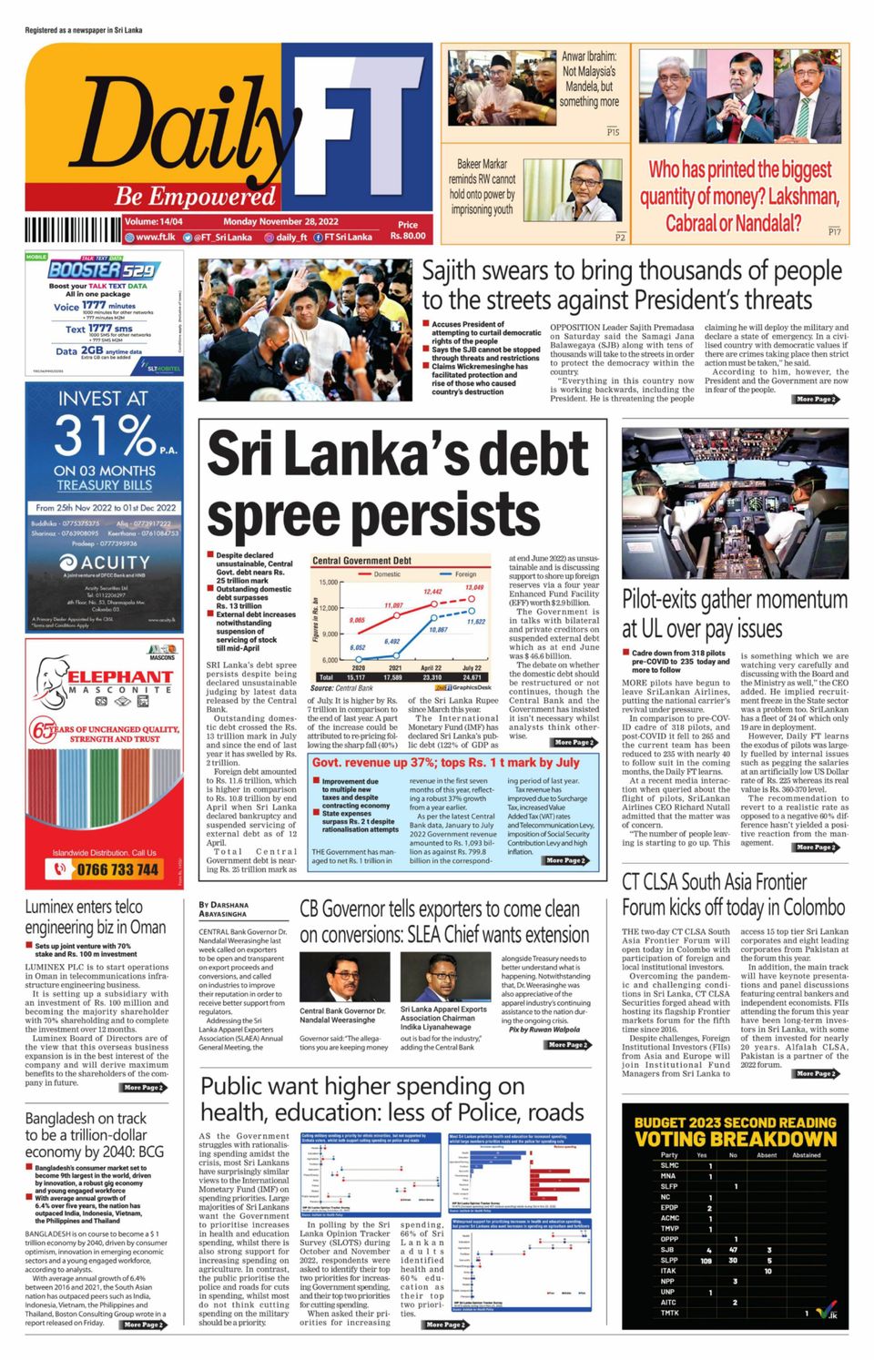 Daily FT-November 28, 2022 Newspaper - Get your Digital Subscription