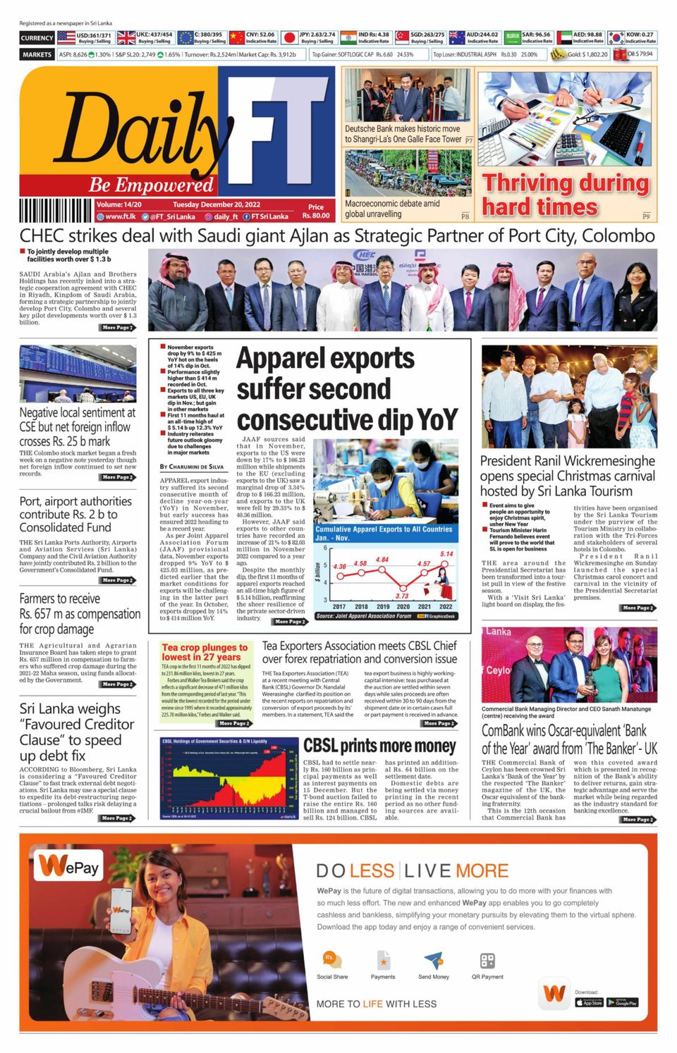 Daily FT-December 20, 2022 Newspaper - Get your Digital Subscription