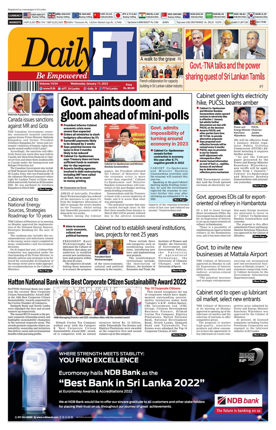 Daily FT-January 11, 2023 Newspaper - Get your Digital Subscription