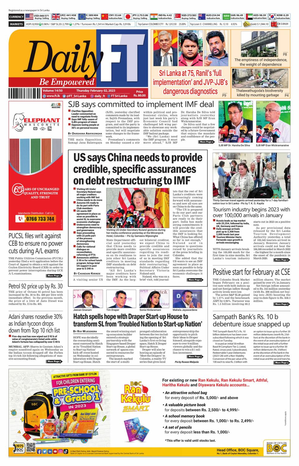 Get digital access to Daily FT - February 02, 2023 issue | Magzter.com