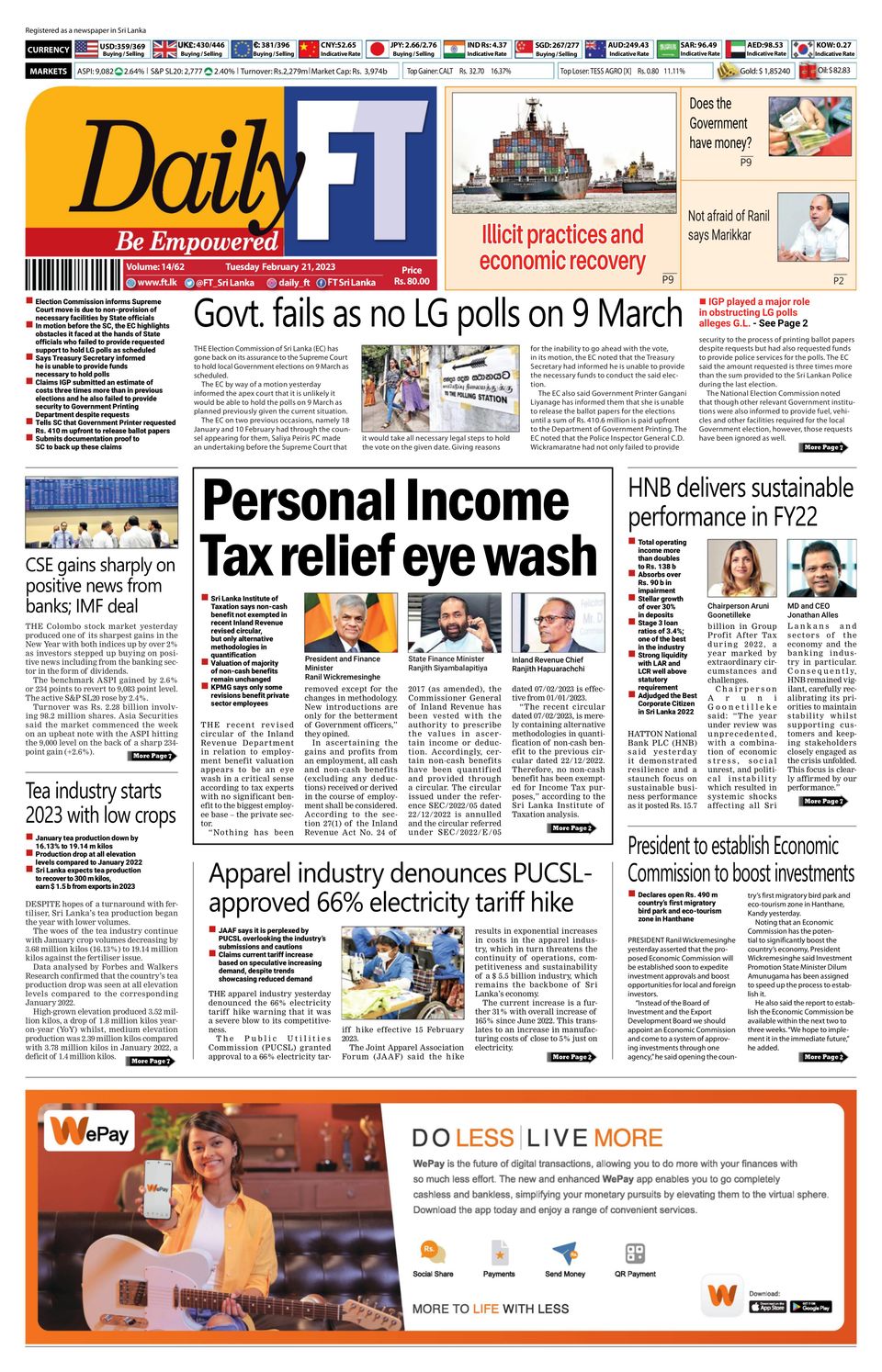 Get digital access to Daily FT - February 21, 2023 issue | Magzter.com