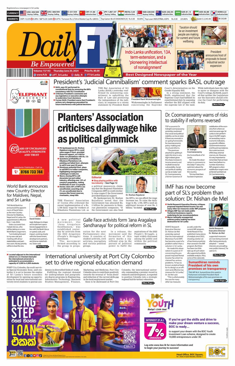 Get digital access to Daily FT - June 20, 2024 issue | Magzter.com