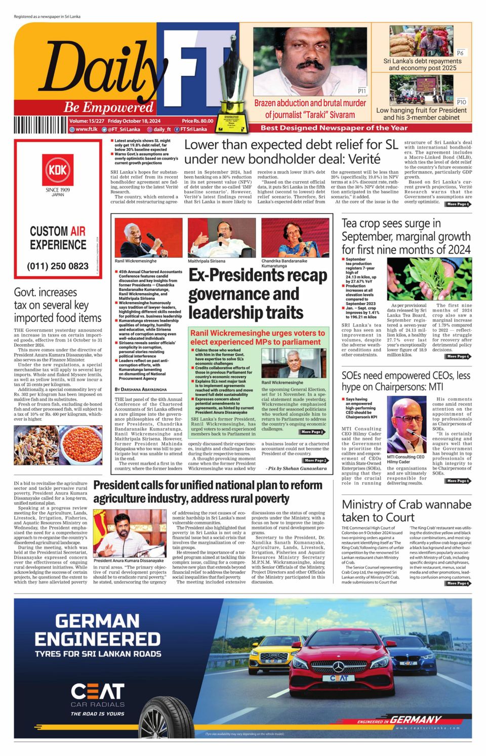 Get digital access to Daily FT - October 18, 2024 issue | Magzter.com