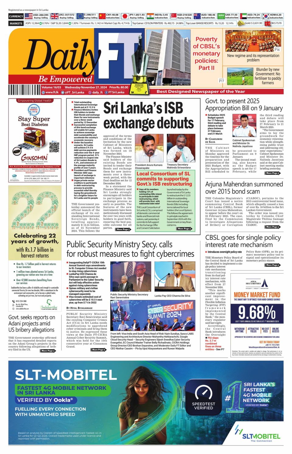 Get digital access to Daily FT - November 27, 2024 issue | Magzter.com
