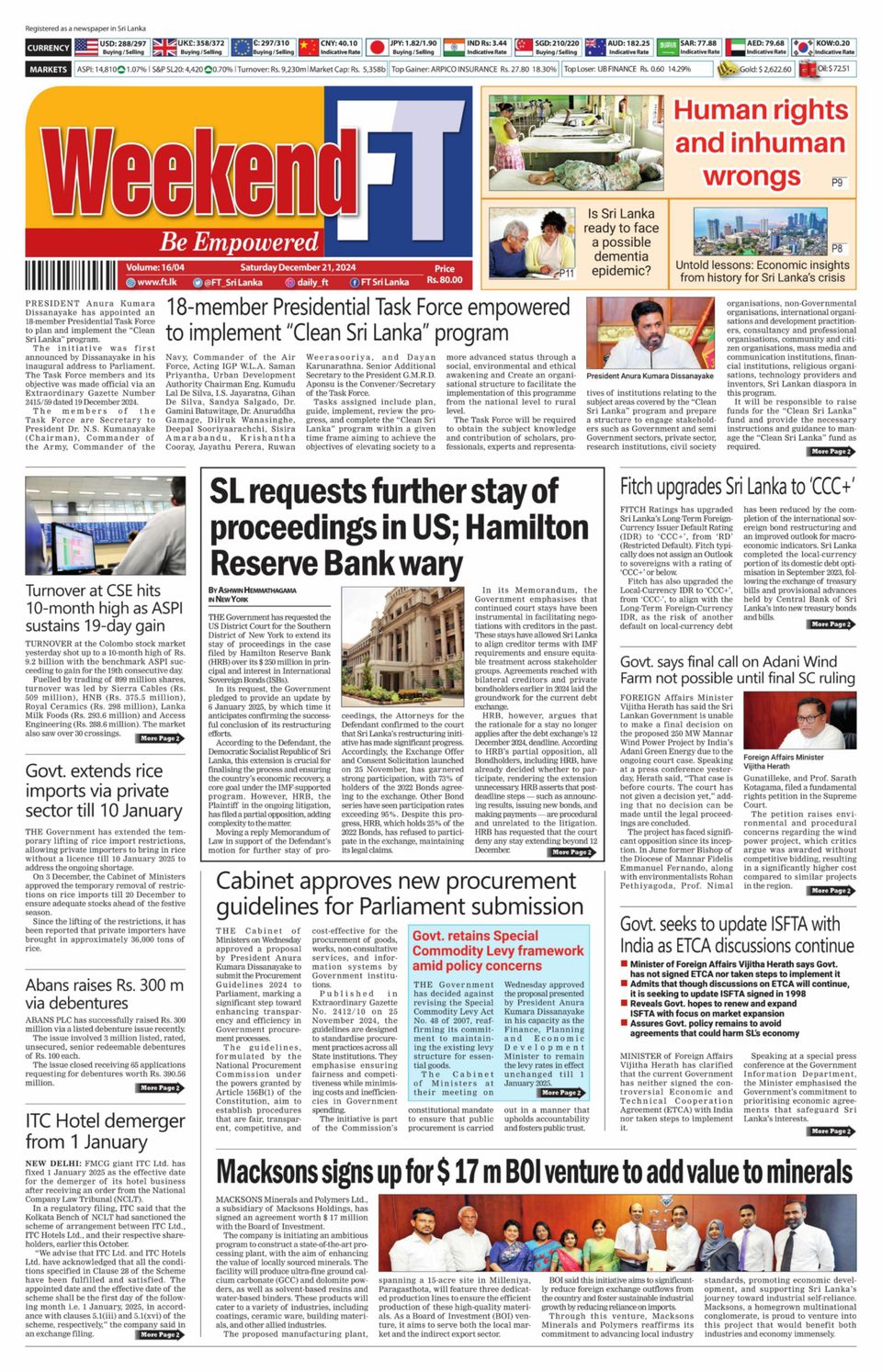 Get digital access to Daily FT - December 21, 2024 issue | Magzter.com